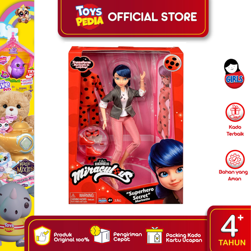 Jual Mainan Figur Miraculous Ladybug Superhero Secret Marinette ...