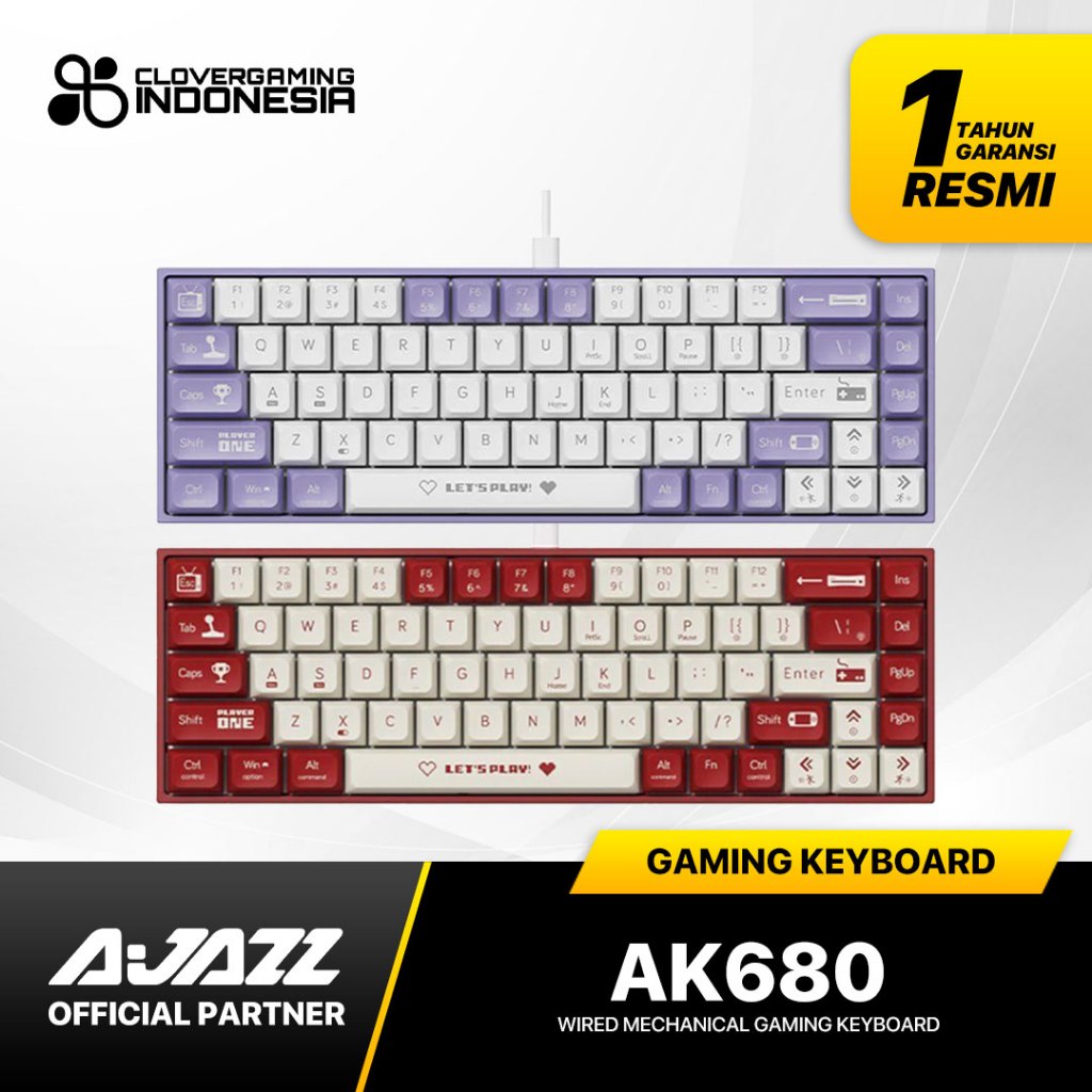 Jual Ajazz AK680 / AK-680 Wireless Mechanical Gaming Keyboard Dual Mode AK 680 | Shopee Indonesia