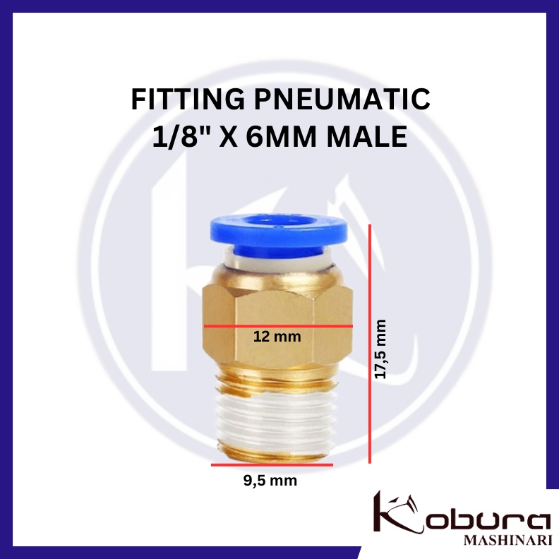 Jual PESTA DISKON Fitting Pneumatic Male ukuran drat 18 selang 6 mm ...