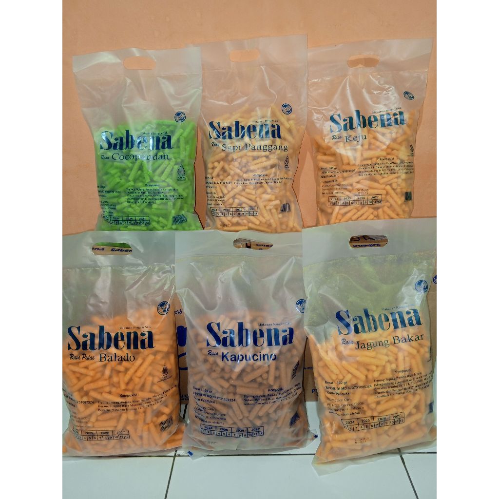 Jual sabena snack 1 kardus isi 5 rasa kapucino dan cocopandan enak dan ...