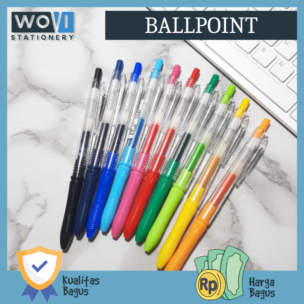 Jual [WOVI STATIONERY] Ballpoint Gel Kokoro 0.5mm Warna / Ballpoint Gel ...