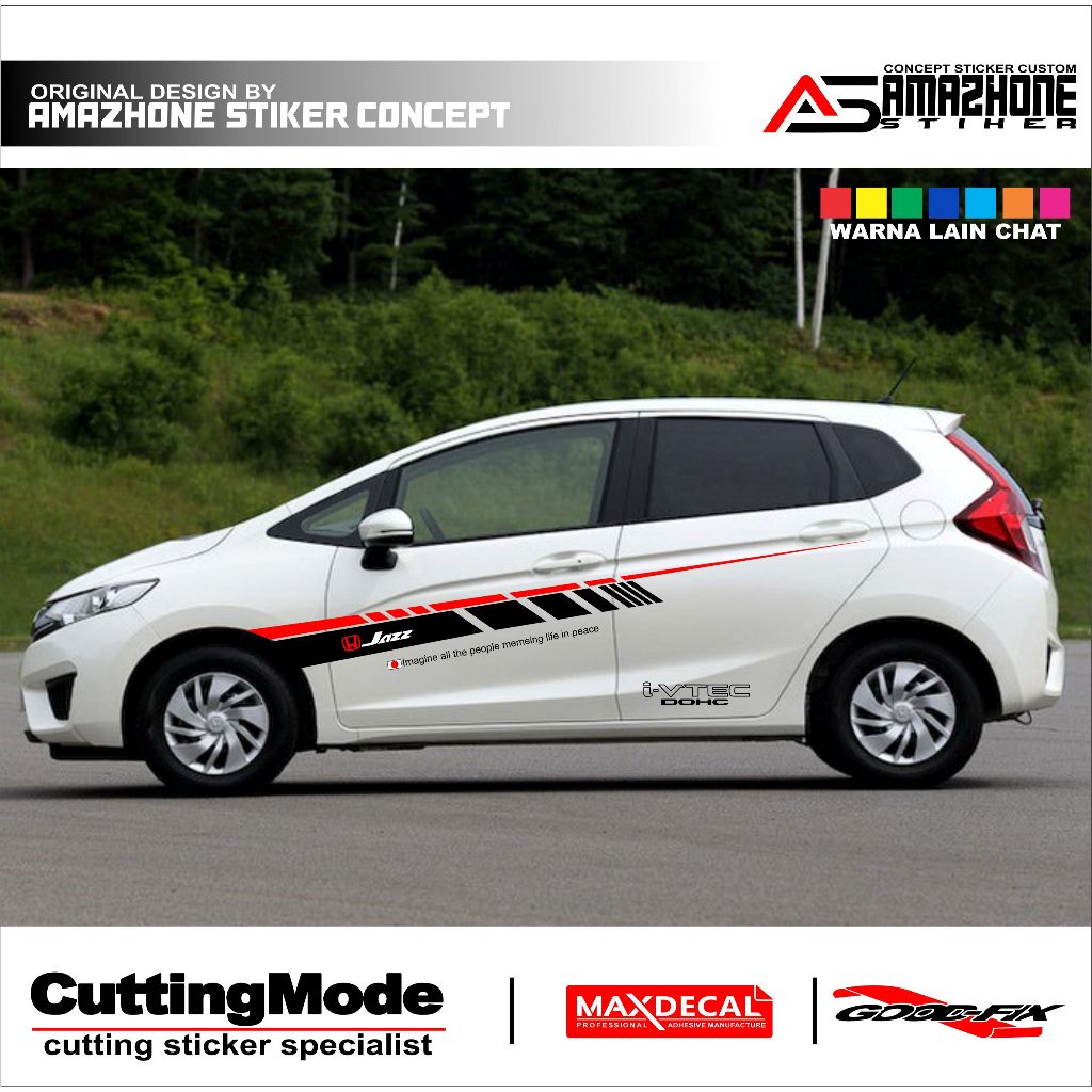 Jual Stiker cutting mobil honda jazz sticker body samping terbaru mobil ...