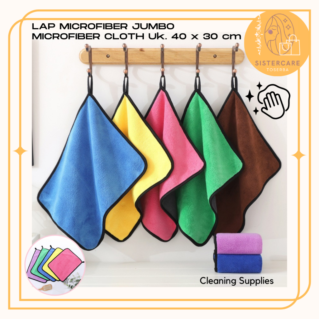 Jual SISTERCARE Lap Microfiber JUMBO 2 Sisi 40x30 Serbaguna | Kain Lap ...