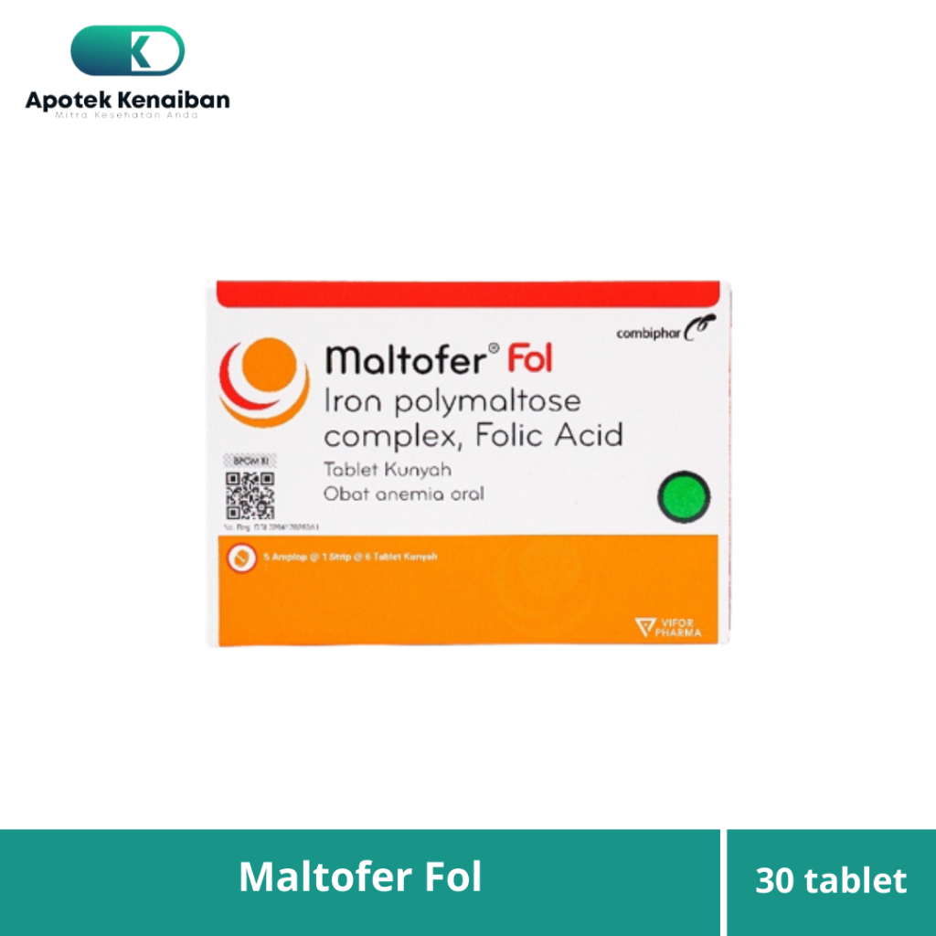 Jual MALTOFER FOL BOX 30 TABLET / TABLET KUNYAH ANEMIA / SUPLEMEN IBU ...