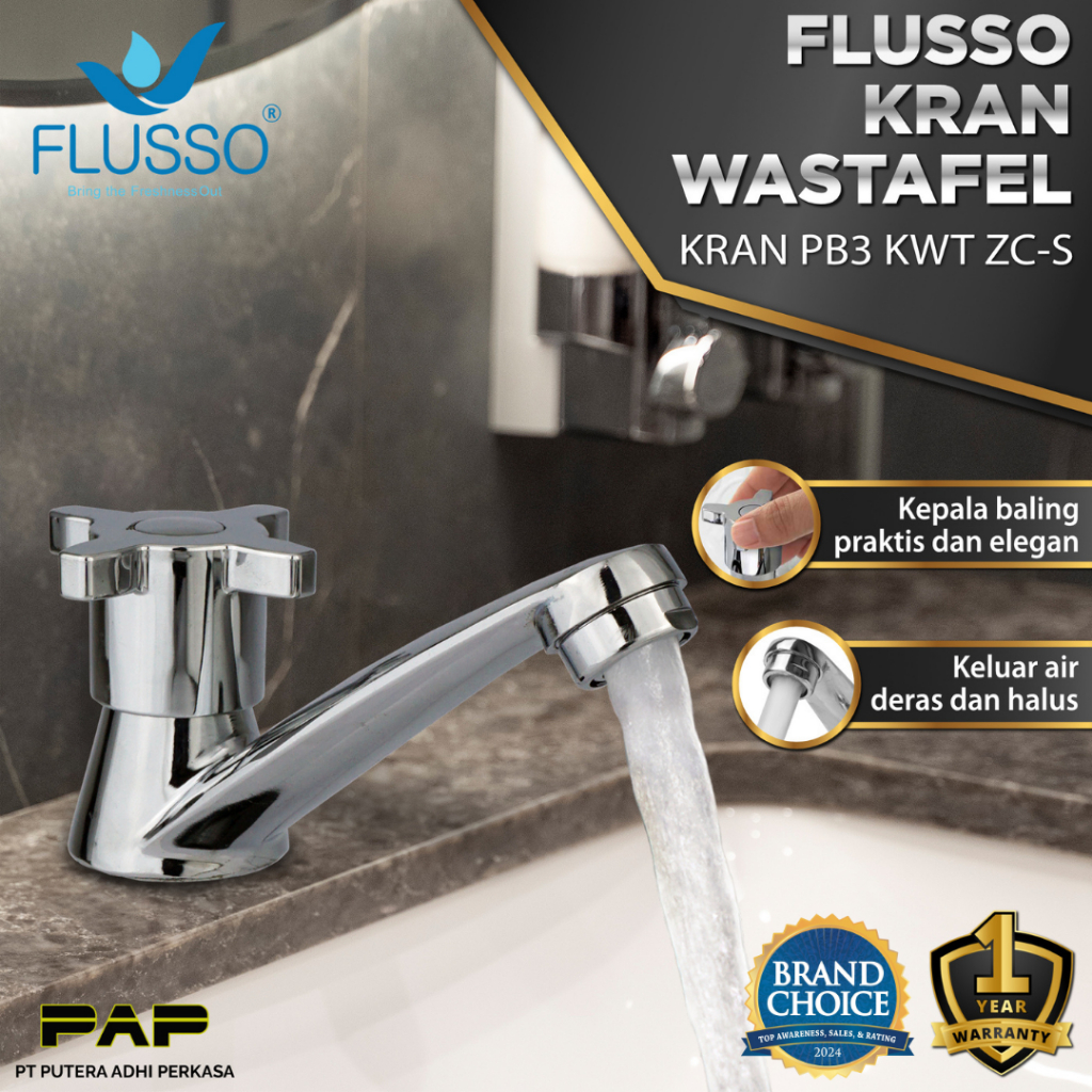 Jual Keran Wastafel FLUSSO Kran Sink Cuci Tangan 1/2 inch Flusso 656 ...