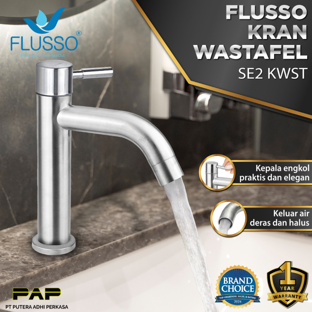 Jual Kran Air Wastafel Keran Sink Flusso SE2 KWT ST YK03 566 | Shopee Indonesia