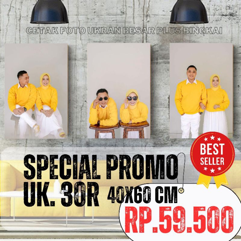 Jual Cetak foto ukuran besar 30R (40x60) plus bingkai mdf | Shopee Indonesia