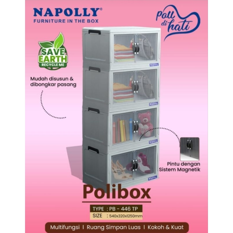 Jual [NAPOLLY] Lemari Plastik Susun Polybox Napolly /Box Multi Fungsi ...