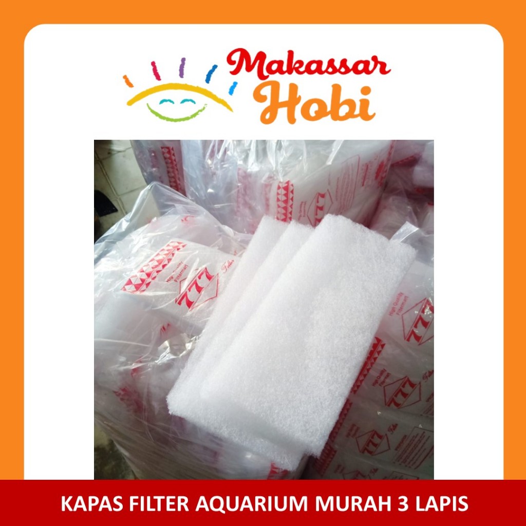 Jual Kapas Filter Aquarium Murah 3Lapis Busa Putih Media Akuarium Ikan ...