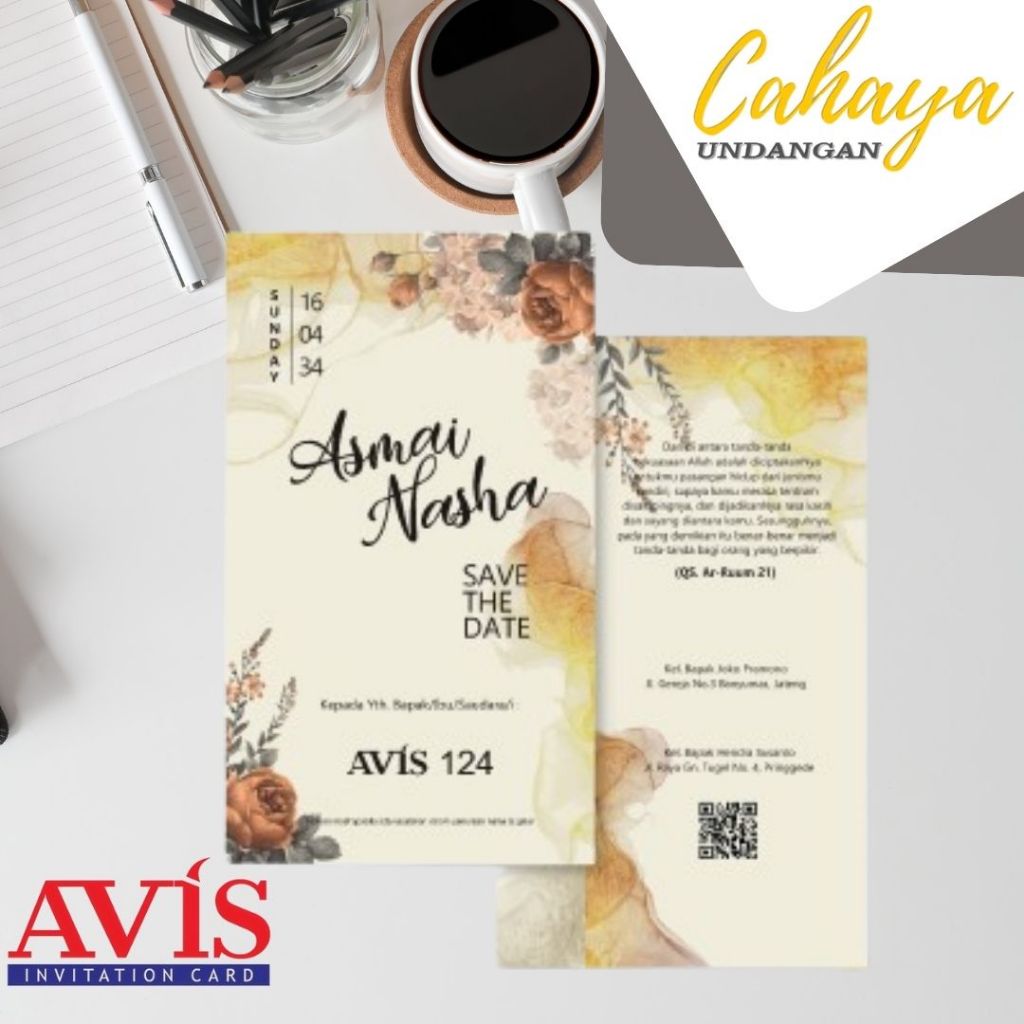 Jual Blangko Undangan Kertas Undangan Pernikahan Avis 124 Harga ...