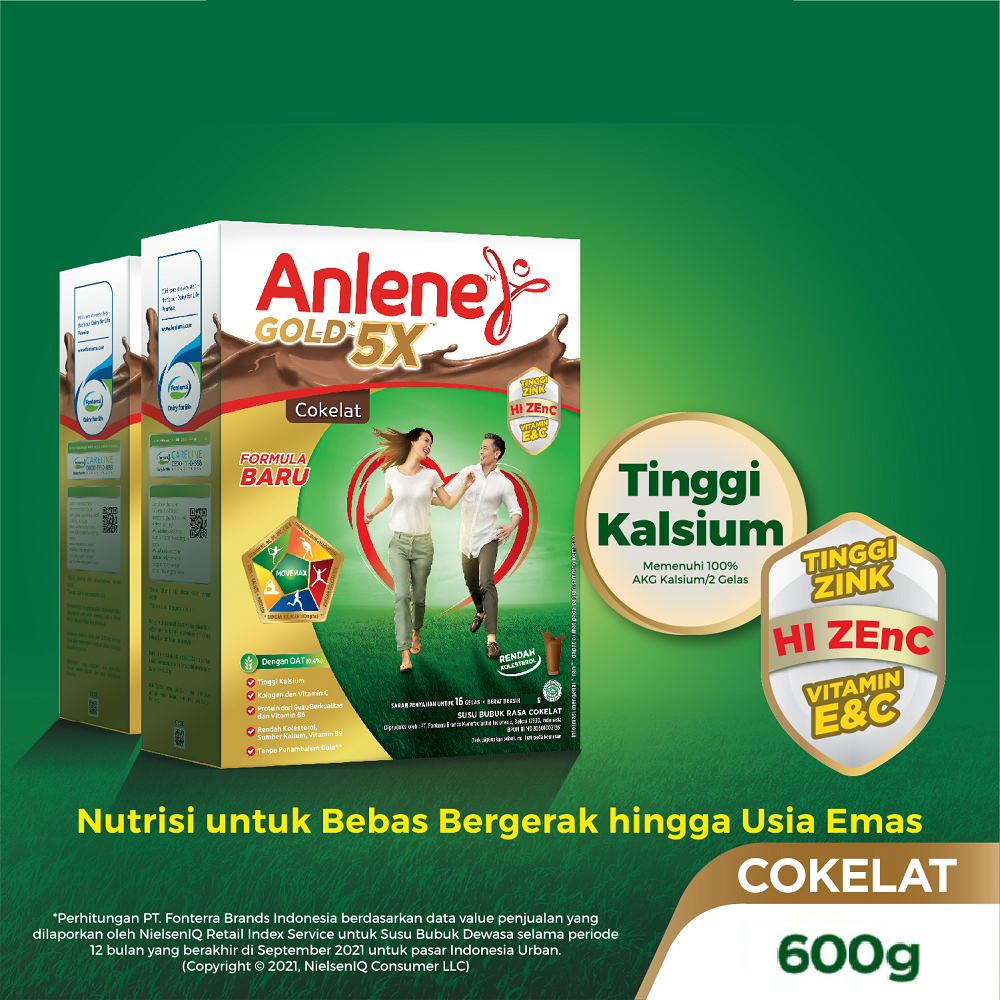 Jual Anlene Gold 5X Susu Bubuk Dewasa 600g - Nutrisi Tulang, Sendi, dan ...