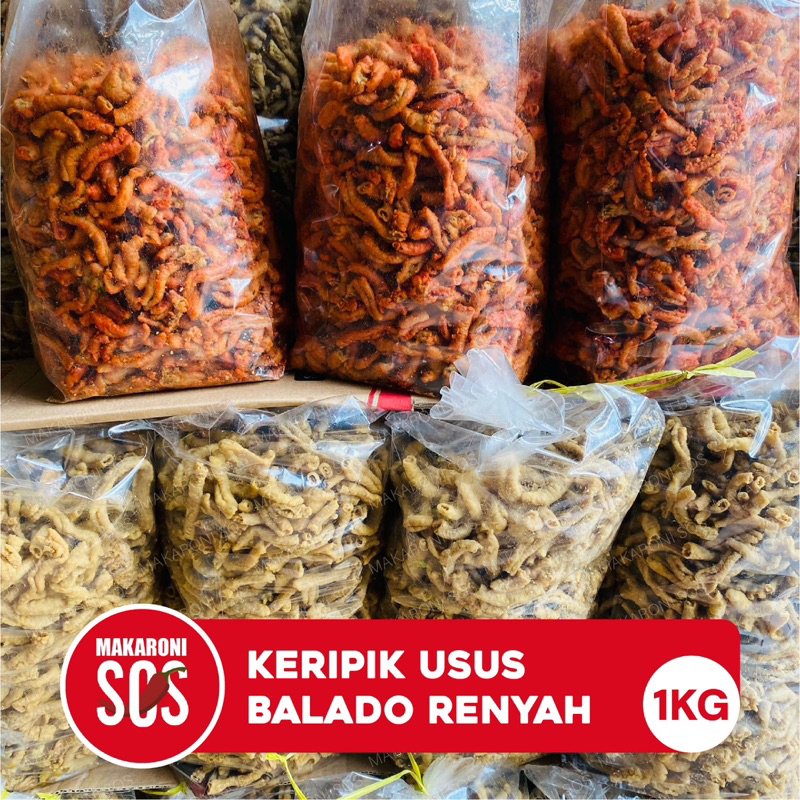 Jual Keripik Usus Ayam Crispy 1KG Rasa Balado, Kripsus Rasa Original ...