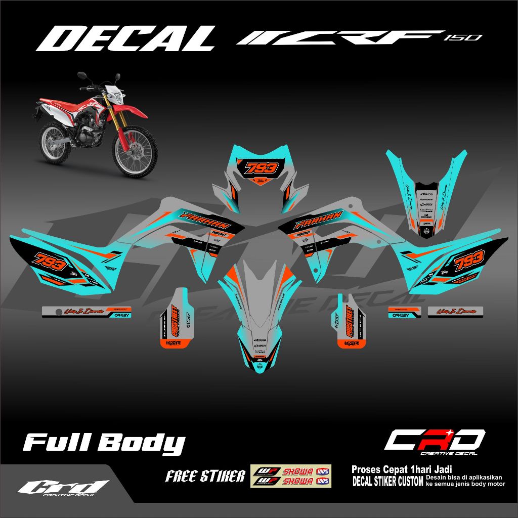 Jual Decal Sticker CRF New fullbody terbaru Decal Sticker CRF custome ...