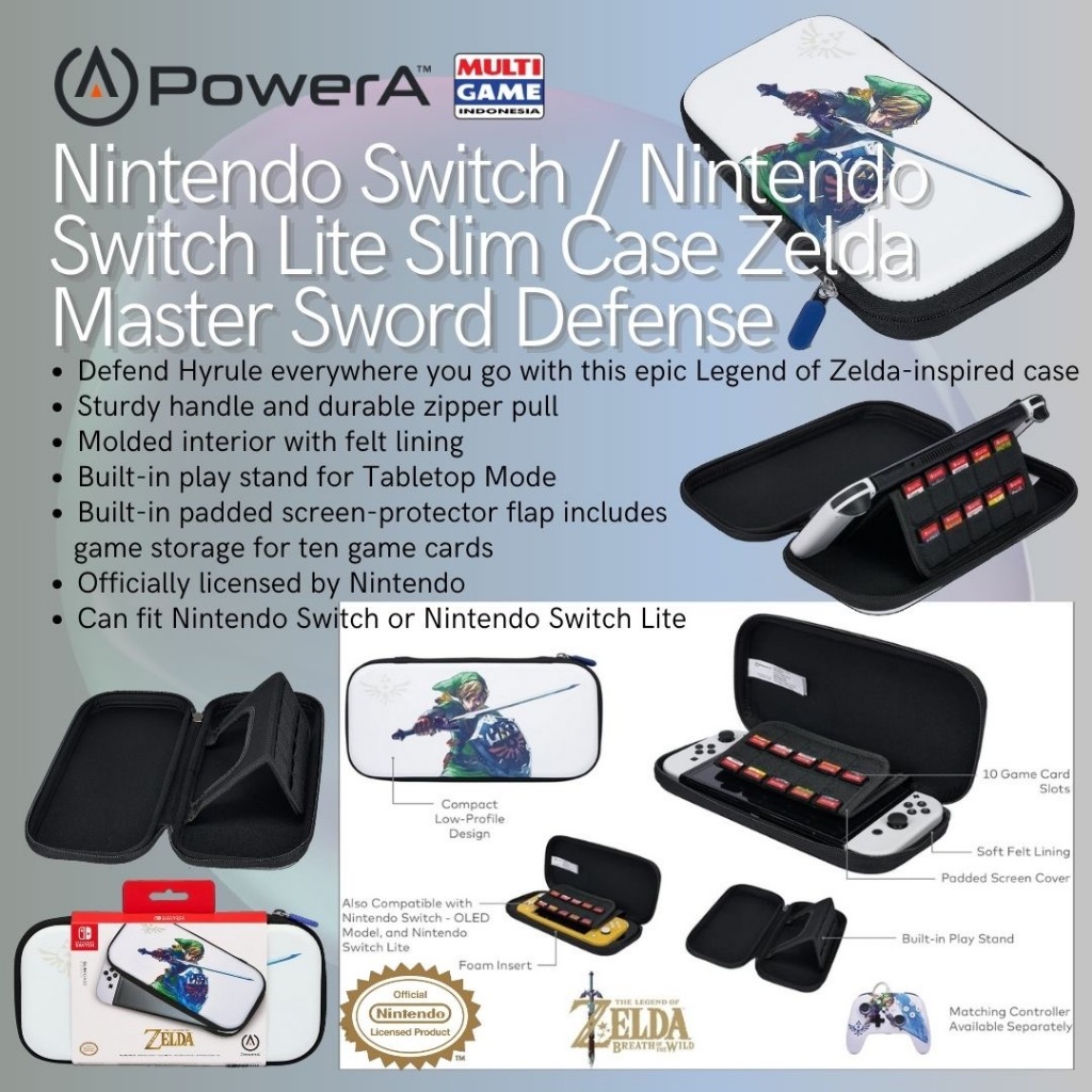 Jual PowerA Switch Lite/V2/Oled Slim Case Link Master Sword 17885-02866 ...