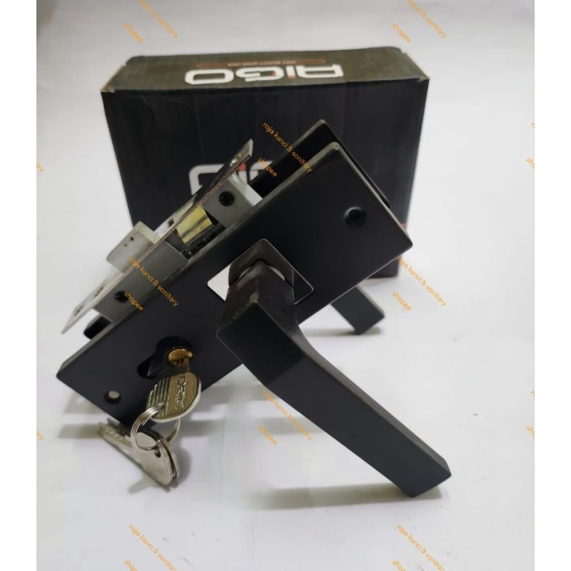 Jual Handle Kunci Pintu Kecil HITAM BLACK / Kunci Pintu Rumah Komplit 1 ...