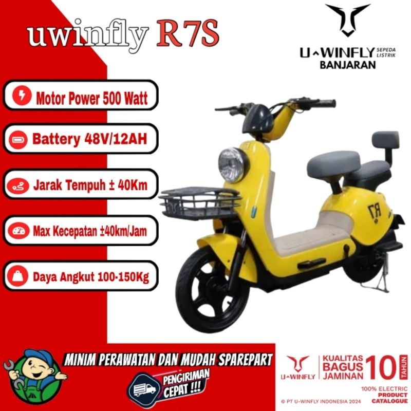 Jual SEPEDA LISTRIK UWINFLY R7S NFC 500 WATT GARANSI RESMI MURAH ...