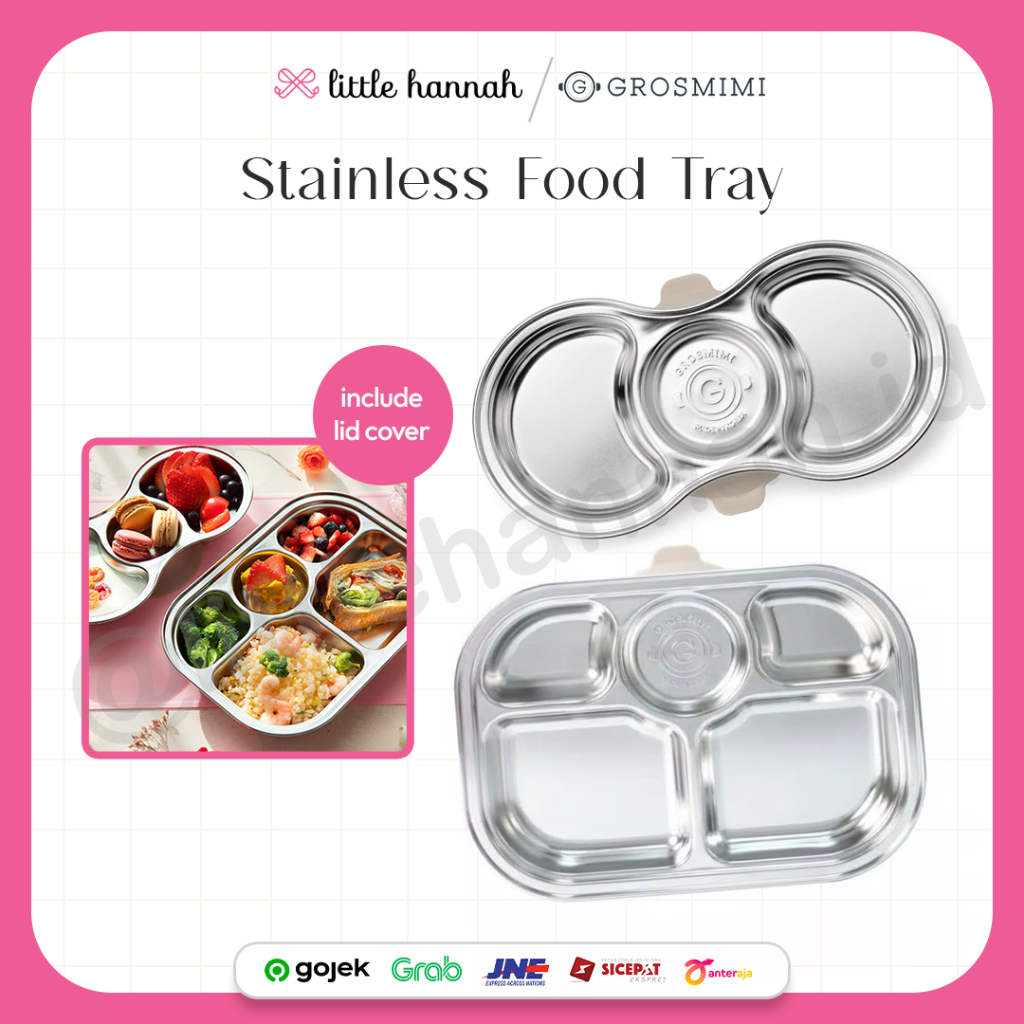 Jual GROSMIMI Stainless Baby Food Tray / Piring Stainless KOREA ...