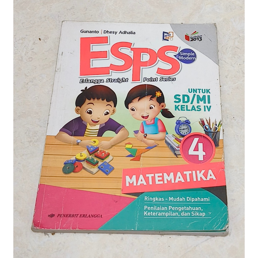 Jual ESPS Kelas 4 SD Matematika Gunanto Erlangga Buku Pelajaran IV ...