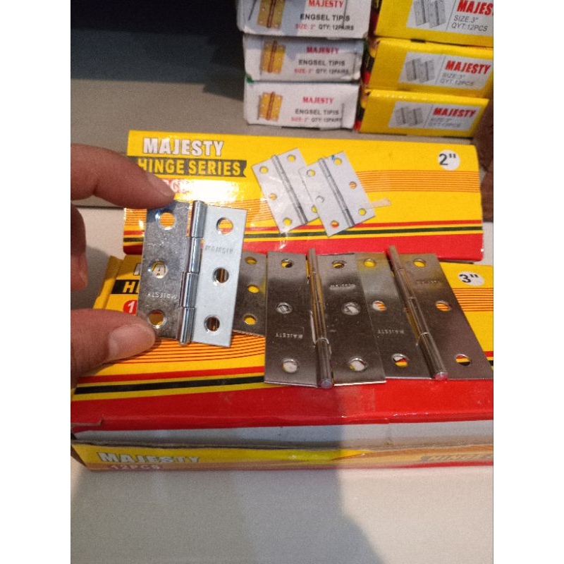 Jual engsel plat tipis besi +skrup 2", 3" | Shopee Indonesia