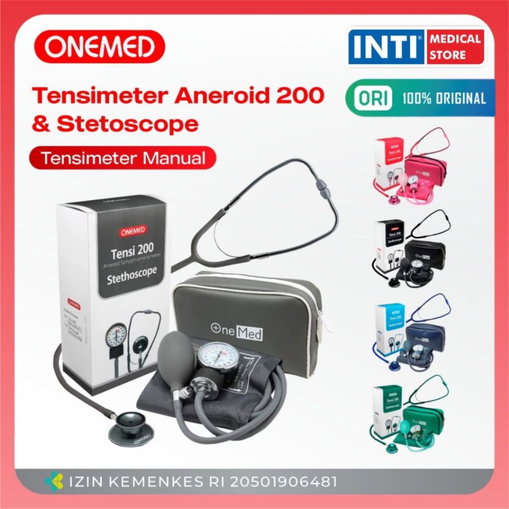 Jual ONEMED Tensimeter Aneroid 200 & Stetoscope / Tensimeter Manual ...