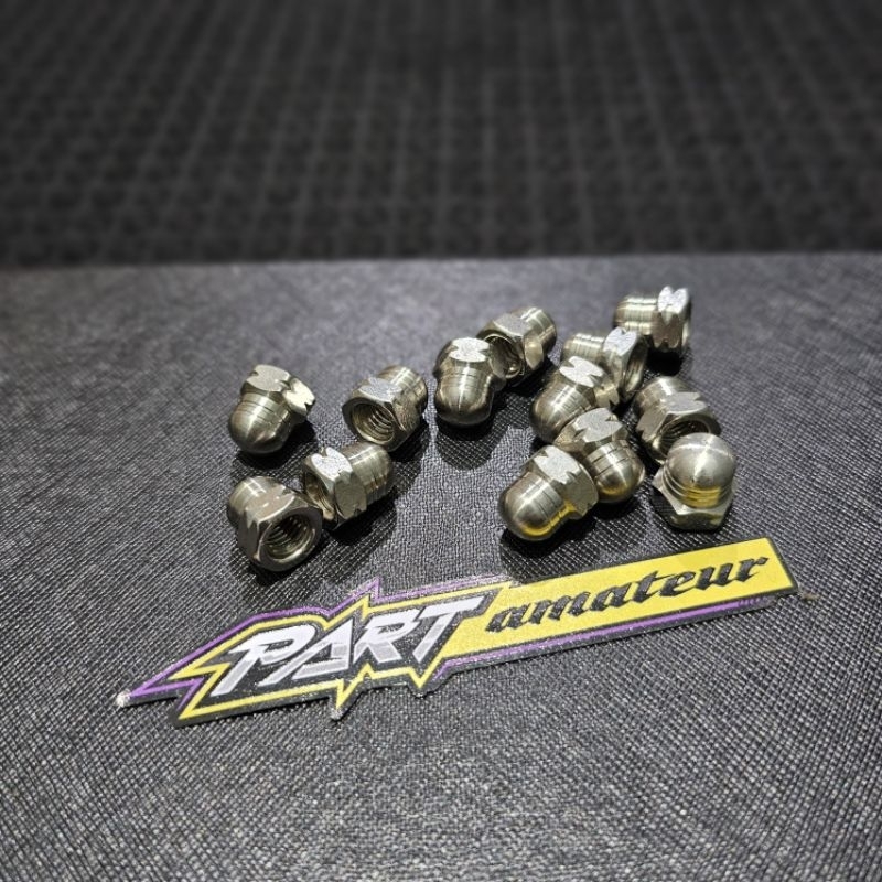 Jual mur stenlis m8 baut gear mur kop mur m8/mur 12mm stainless bubut ...