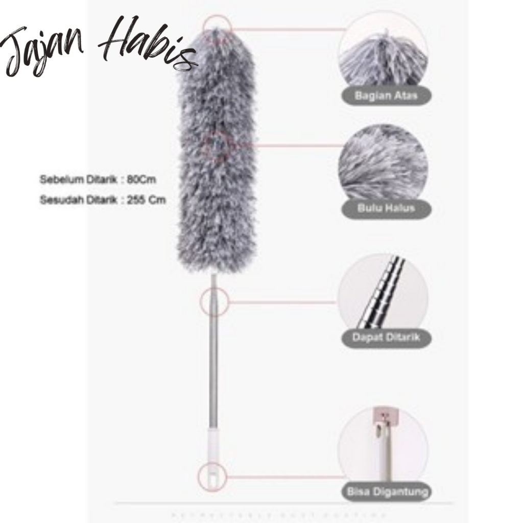 Jual JABIS Kemoceng Bulu Microfiber Gagang Panjang 2.5 Meter Kemoceng ...