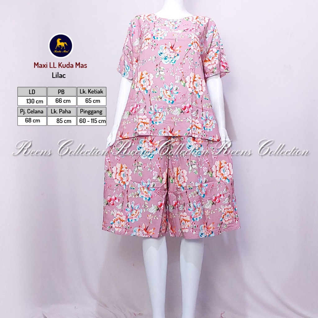 Jual Batik Kuda Mas Jumbo Setelan Maxi LL Batik Print LD 130 | Kulot ...