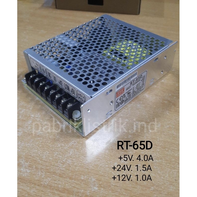 Jual Power supply RT 65D Meanwell original triple 3 output 24V 12V 5V ...
