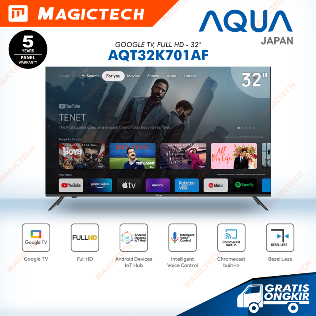 Jual TV LED AQUA FULL HD 32 INCH / 32" AQT32K701AF SMART GOOGLE TV DIGITAL | Shopee Indonesia