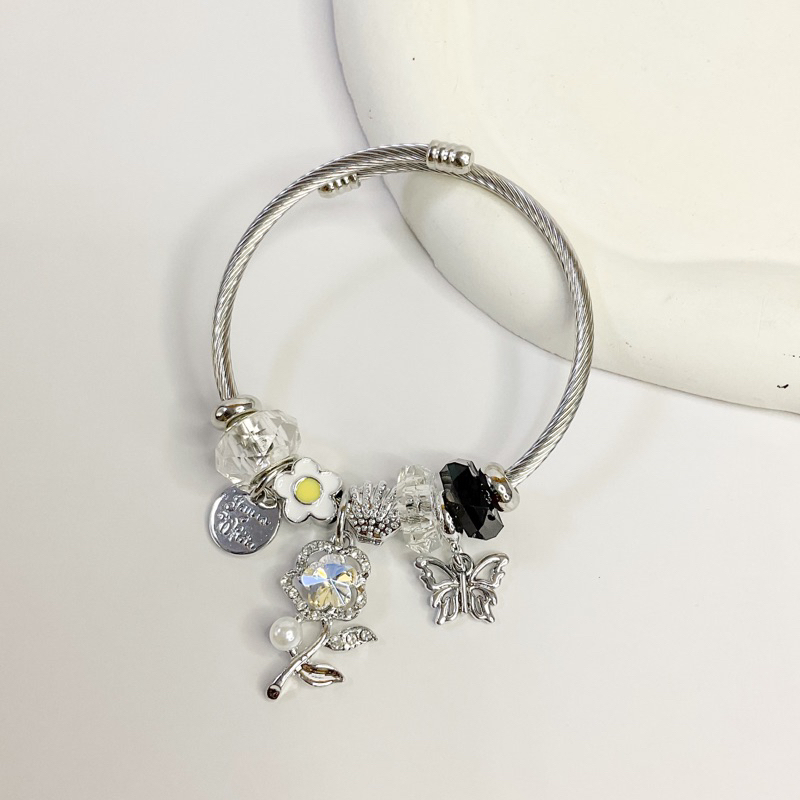 Jual Premium Gelang Pandora Charms Bracelet Serut Titanium Asli Wanita ...