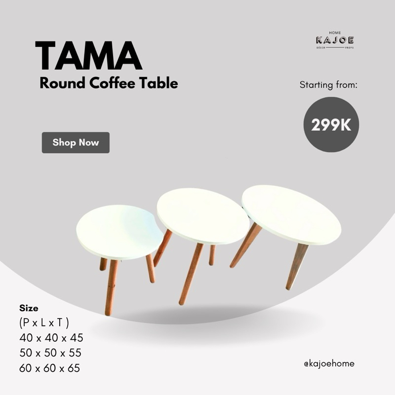 Jual Tama Round Coffee Table Scandinavian IKEA Knockdown | Shopee Indonesia