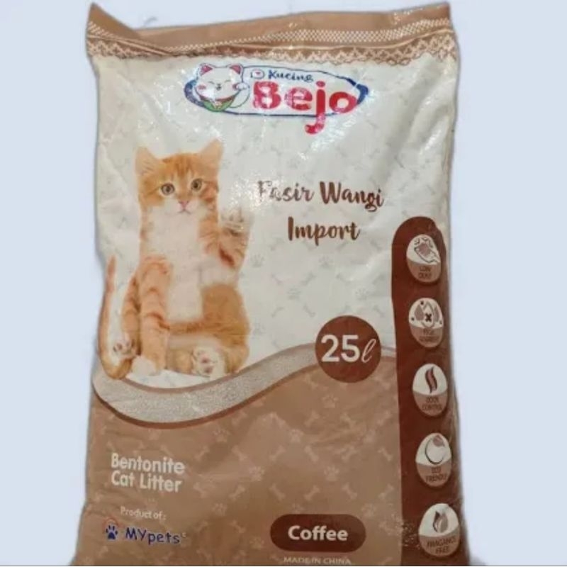 Jual Pasir Kucing Bejo 25L gumpal & wangi Coffee | Shopee Indonesia