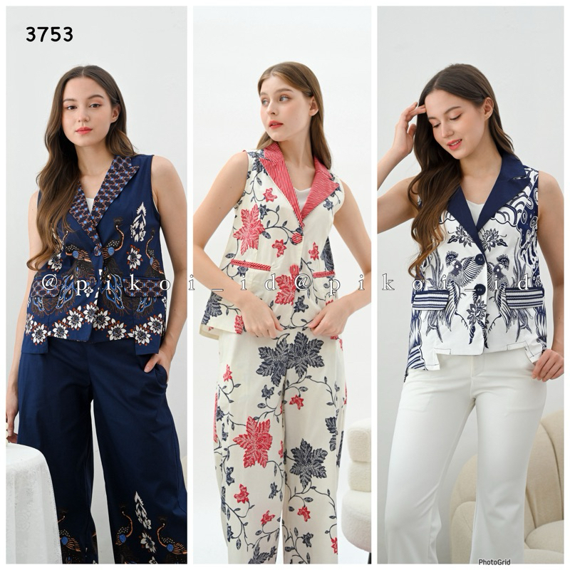 Jual Vest batik wanita modern / Crop top batik tanpa lengan ...
