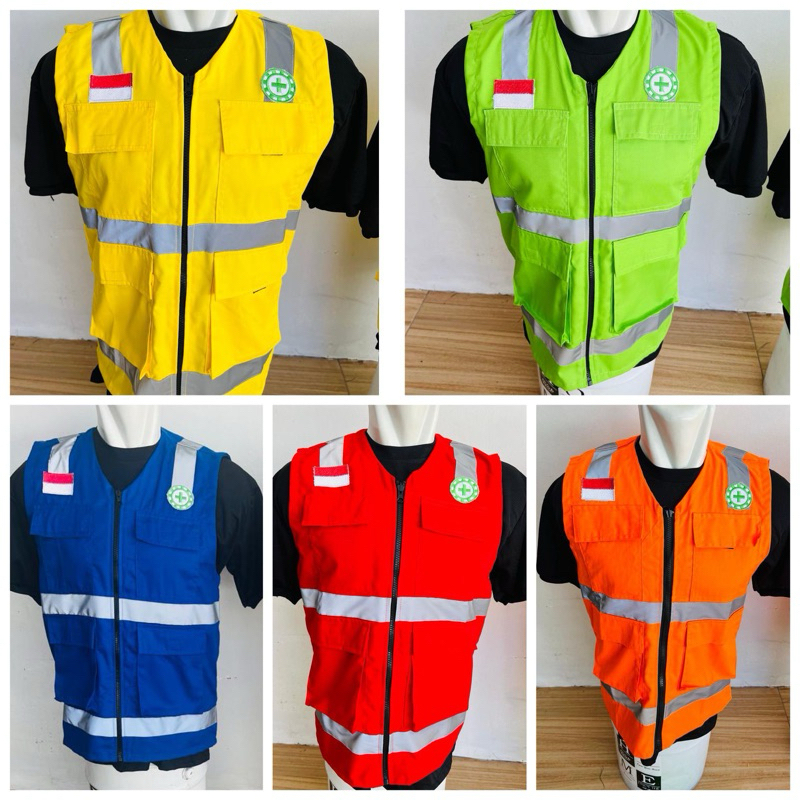 Jual Rompi safety rirst/rompi lapangan/rompi tambang/ready stok 6 warna ...