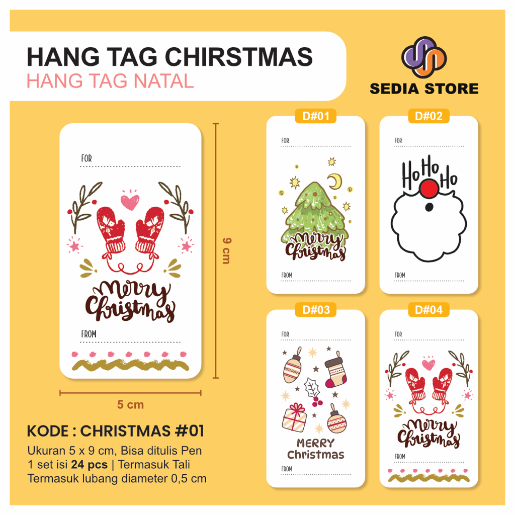 Jual Hang Tag Natal/Hang Tang Christmas (24 pcs) | Shopee Indonesia