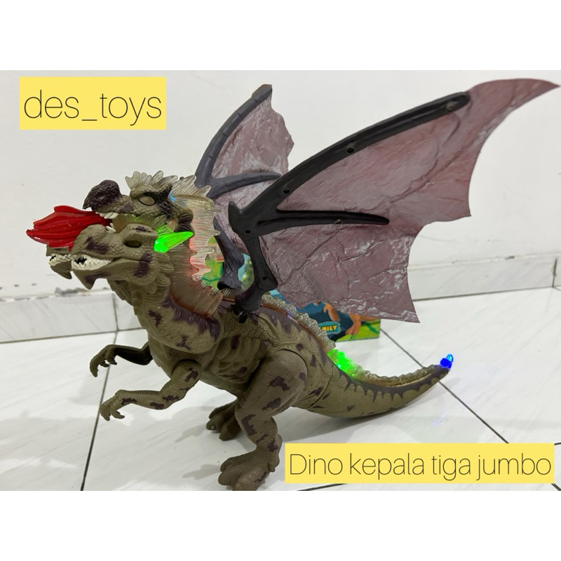 Jual NEW!!! MAINAN ANAK NAGA BERKEPALA TIGA DRAGON DINOSAURS JUMBO ...