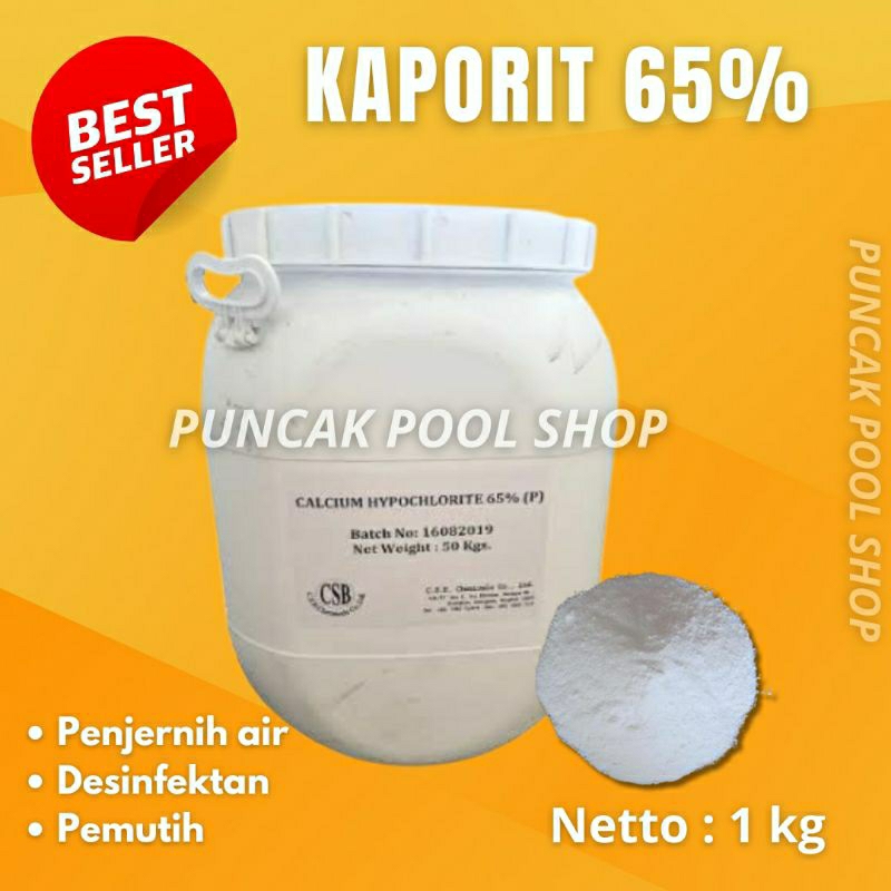 Jual Kaporit 65% powder / Kaporit bubuk / Kaporit kolam renang 1 kg ...
