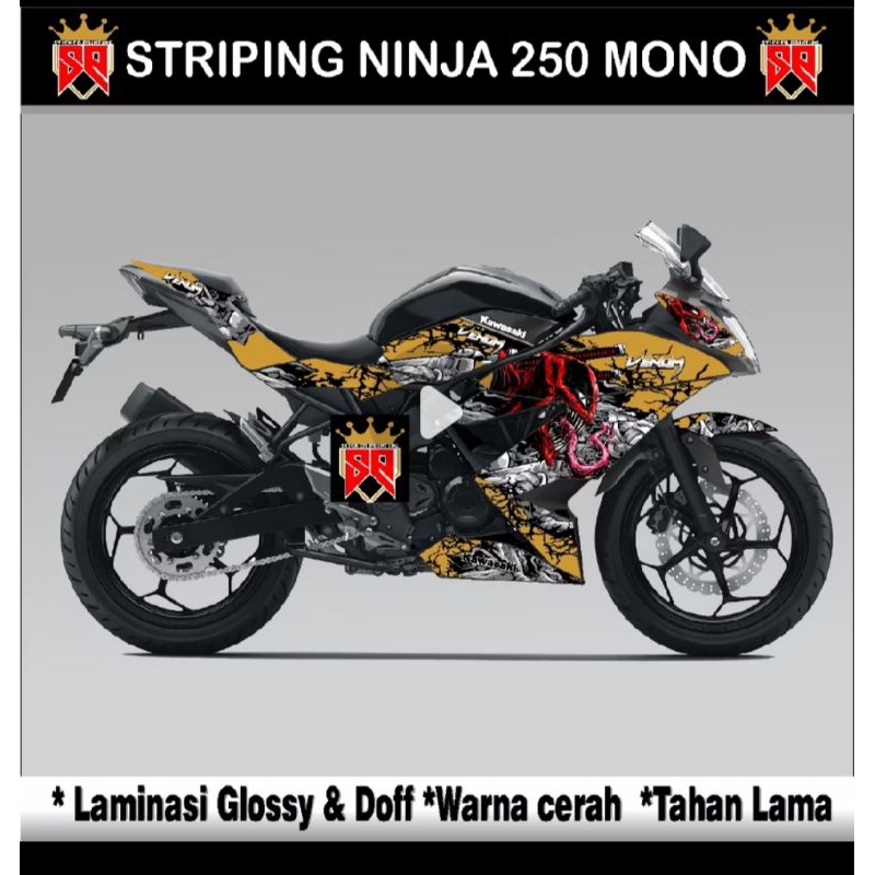 Jual sticker list body motor kawasaki ninja 250 mono sl/variasi venom ...