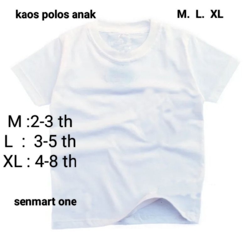 Jual Kaos Polos Anak Lengan Pendek Cotton Combed 30s Baju Kaos Kids / Kaos Oblong Anak Unisex ...