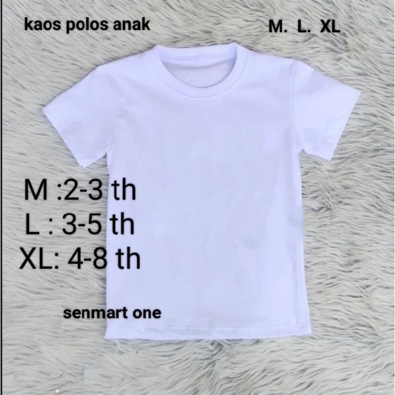 Jual Kaos Polos Anak Usia 2-8 Tahun Bahan Katun Combed 30s Lembut | Shopee Indonesia