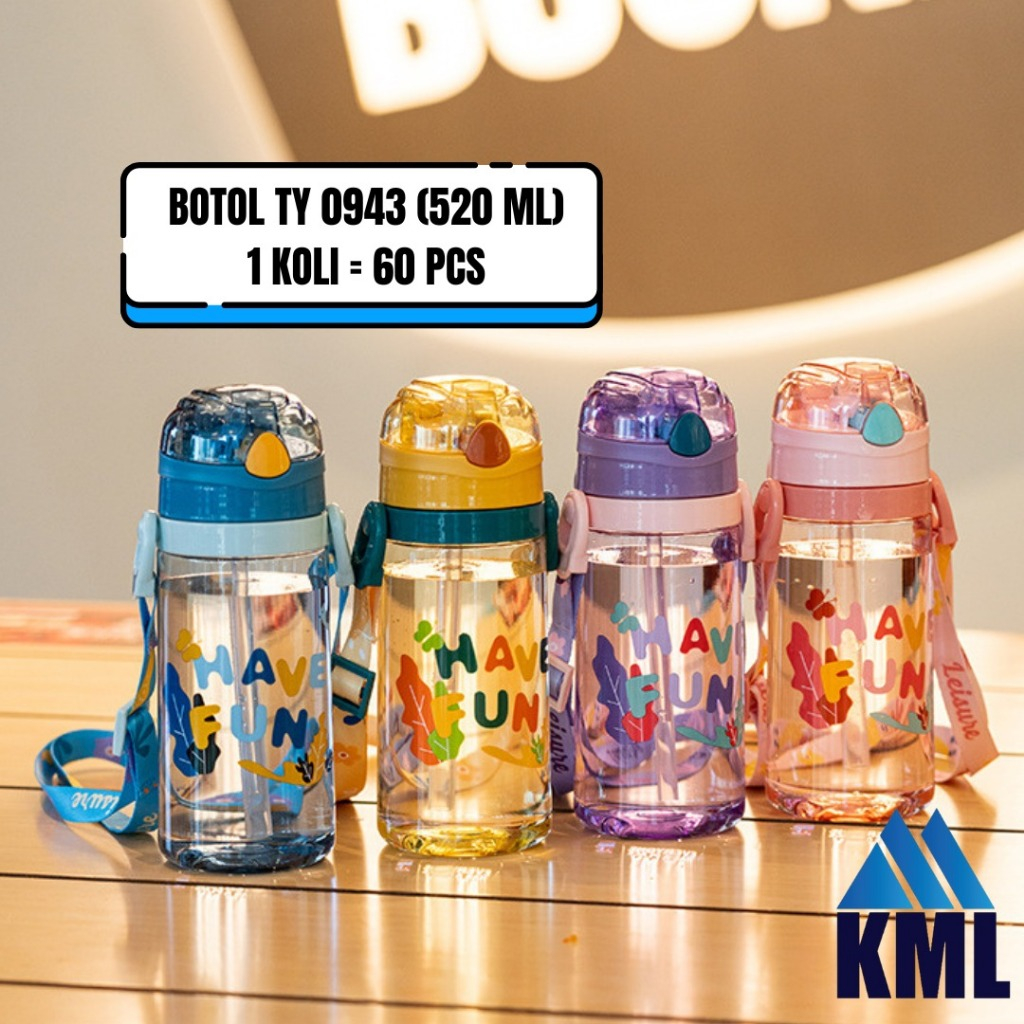 Jual BOTOL MINUM LUCU HAVE FUN MOTIF DAUN KAPASITAS 520ML TY-0943 ...