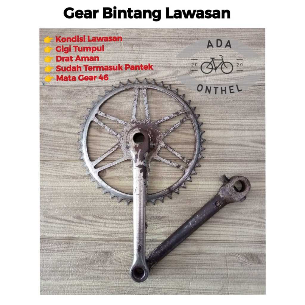 Jual GEAR SEPEDA ONTHEL - GEAR BINTANG - CRANK - GEAR LAWASAN | Shopee ...
