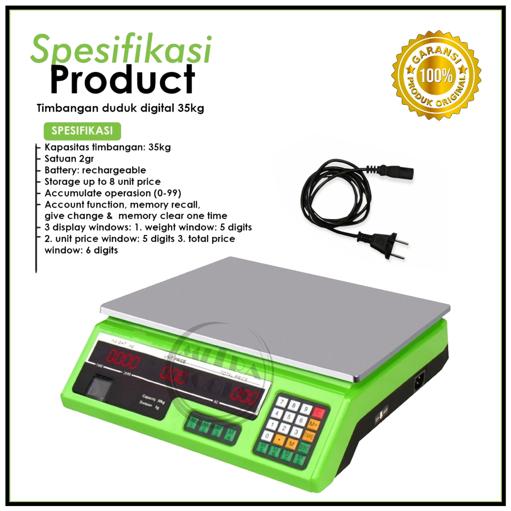 Jual NANKAI Timbangan Duduk Digital 35kg Timbangan Kue Dapur Telor Buah ...