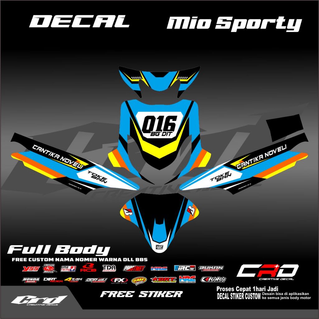 Jual Decal Sticker Mio Sporty Full Body Glossy/Doff Desain bebas ...