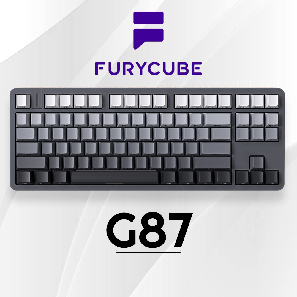 Jual FURYCUBE G87 Gaming Keyboard South Facing Gasket Structure Wired White Light Mechanical ...