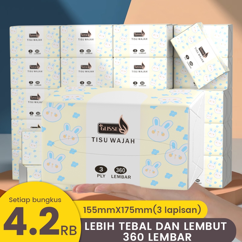 Jual Minimalis Glisse Facial Tissue 3-ply Soft Facial Tissue 360 Sheets ...