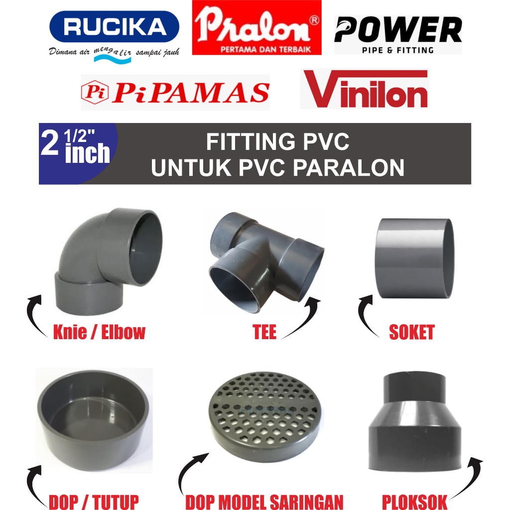 Jual FITTING PIPA PARALON 2 1/2 INCH ANEKA FITTING PVC 2,5 INCH ...