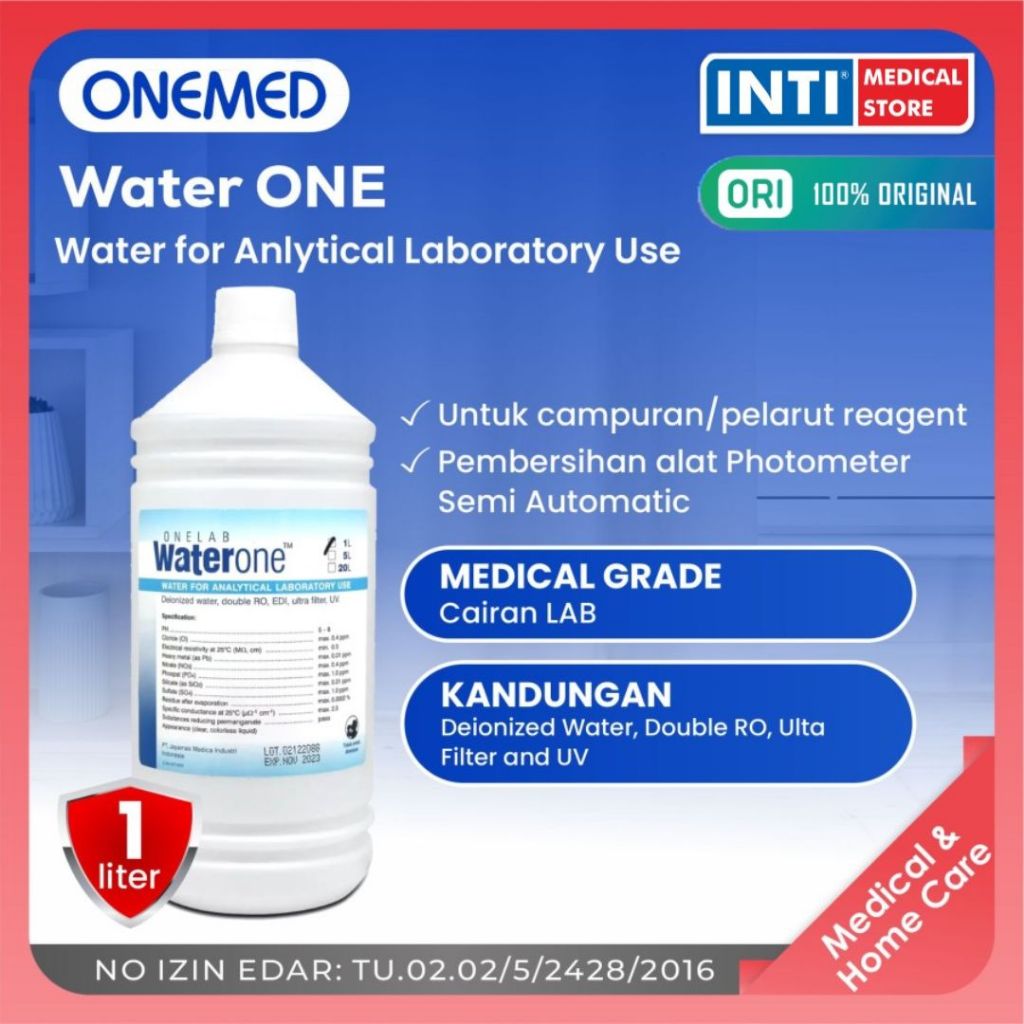 Jual Onemed | Waterone 1 Liter | Water One Pure Water | Cairan Lab ...