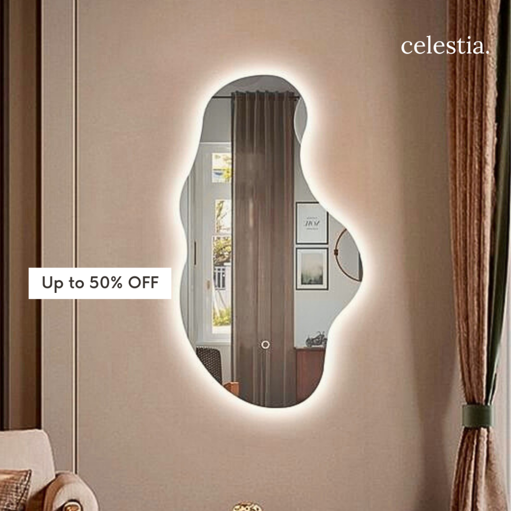 Jual (BISA CUSTOM) Cermin LED Aesthetic / Cermin Make up/ Cermin ...