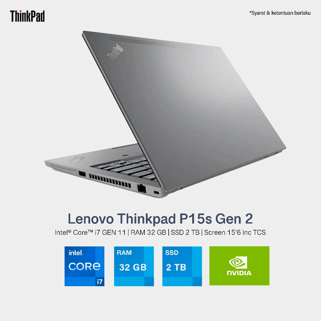 Jual LAPTOP GAMING LENOVO THINKPAD P15s Core i7 GEN 11 RAM 32 GB SSD 2 ...